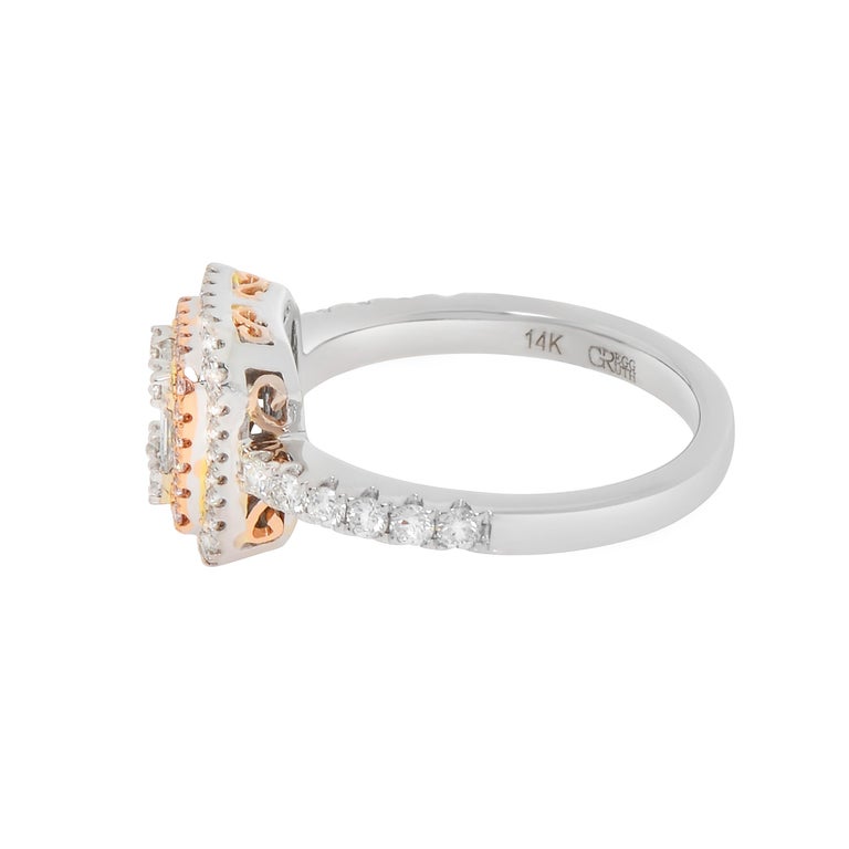 Gregg Ruth 14k Gold, White Diamond and Pink Diamond Engagement Ring For ...