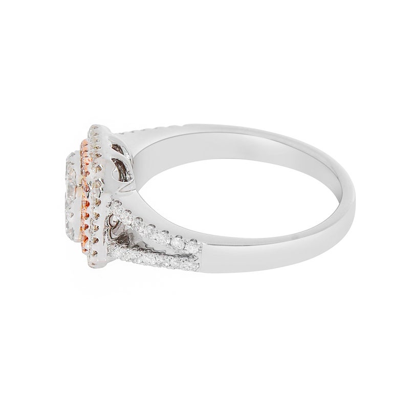 Gregg Ruth 14k Gold, White and Pink Diamond Engagement Ring For Sale at ...