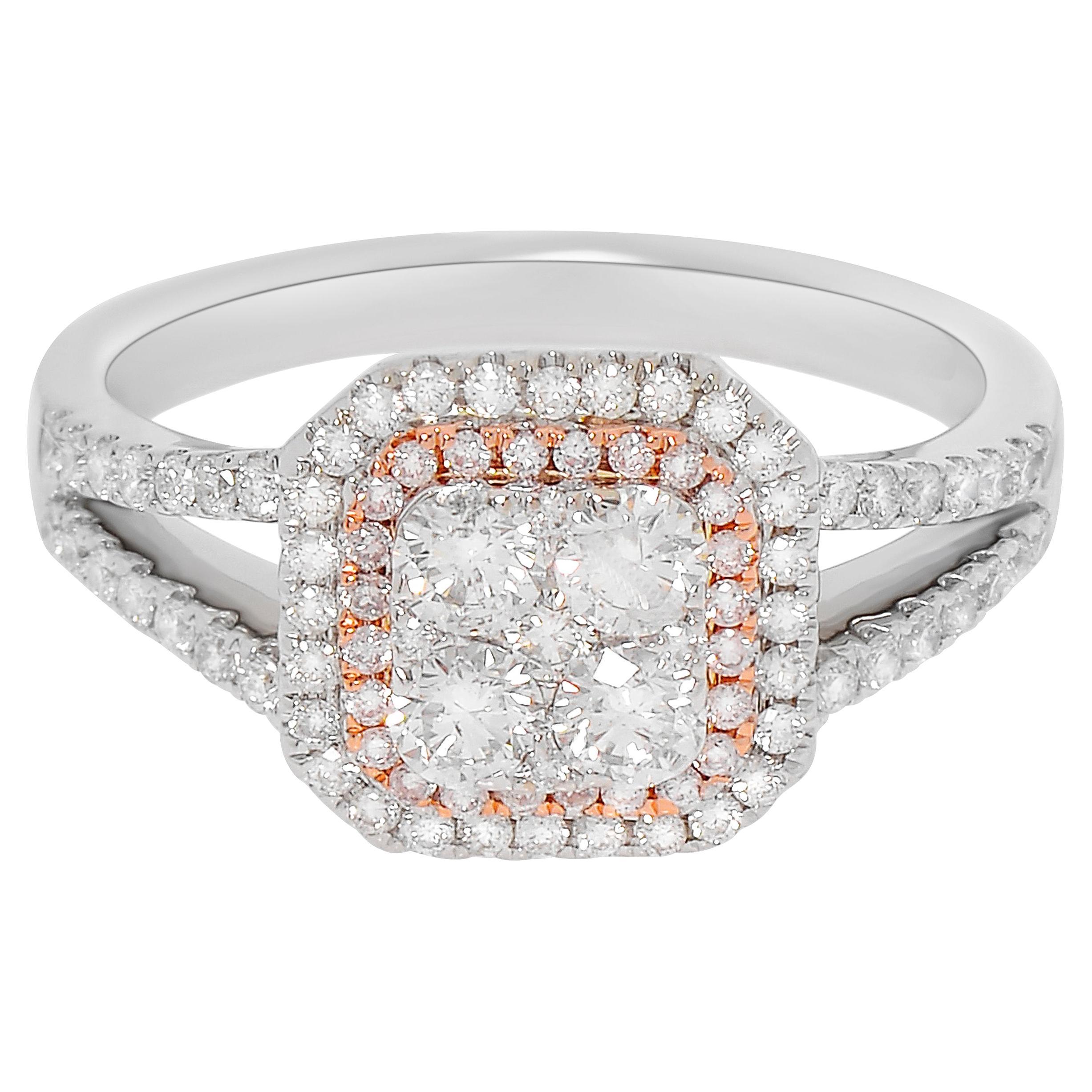 Gregg Ruth 18k Gold, White Diamond and Pink Diamond Engagement Ring For ...
