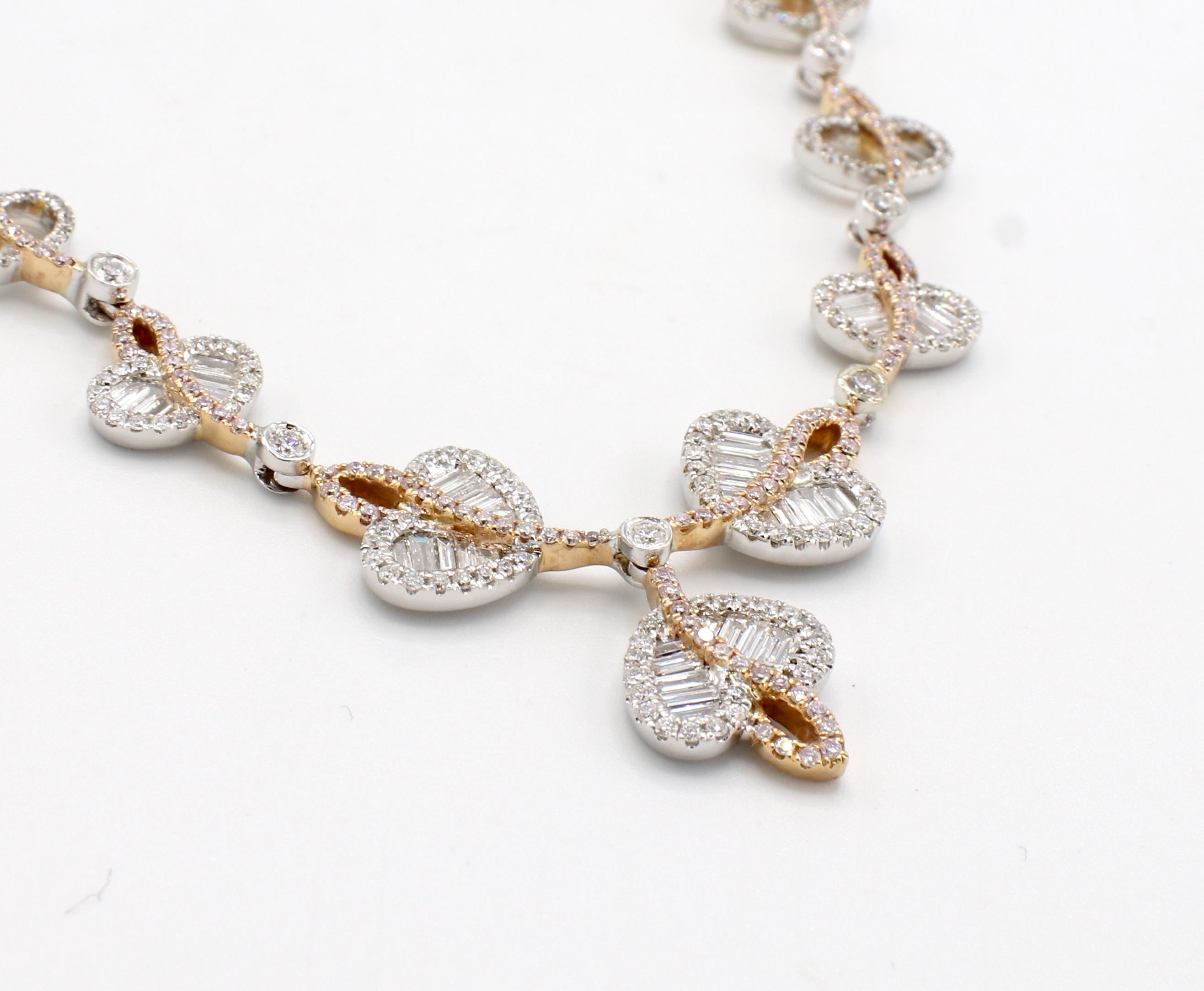 Gregg Ruth 18 Karat Pink and White Diamond Drop Necklace at 1stDibs ...