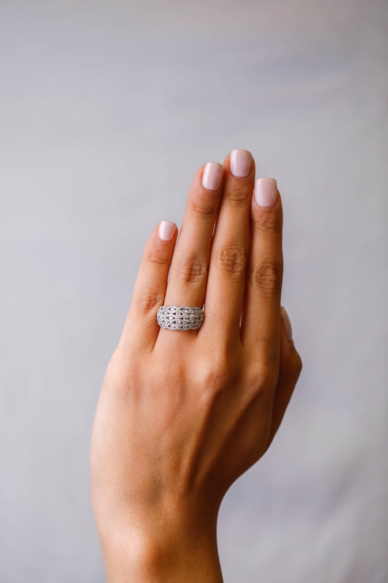 Gregg Ruth 18 Karat White Gold and 1.65 Carat Diamond Cocktail Fashion ...