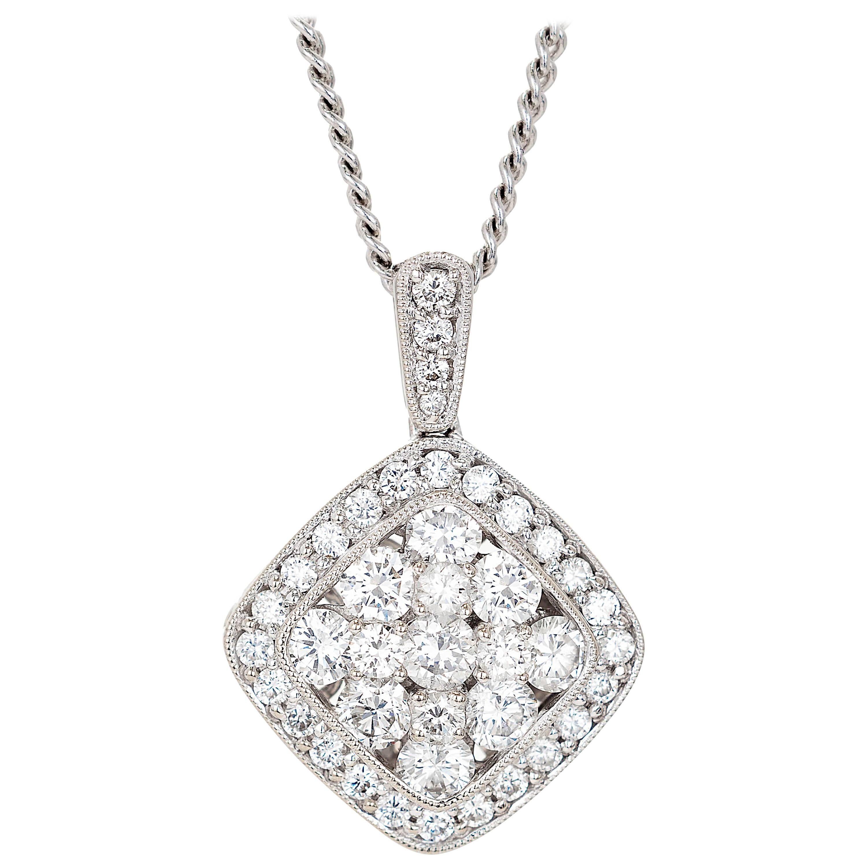 Gregg Ruth 1.81 Carat Diamond Cluster White Gold Pendant Necklace at ...
