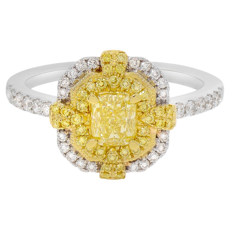 Gregg Ruth 18k Gold, Fancy Yellow Diamond Engagement Ring For Sale at ...