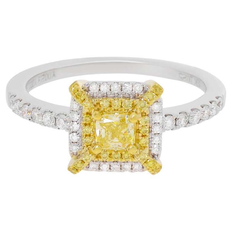 Gregg Ruth 18k Gold, Fancy Yellow Diamond& White Diamond Engagement ...