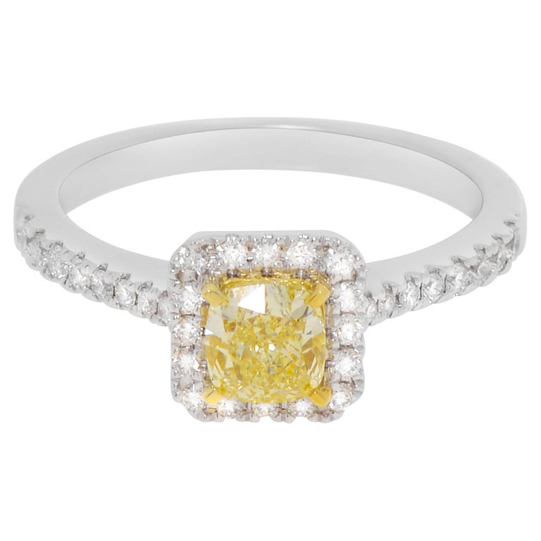 Gregg Ruth 18k Gold, Fancy Yellow Diamond and White Diamond Engagement ...