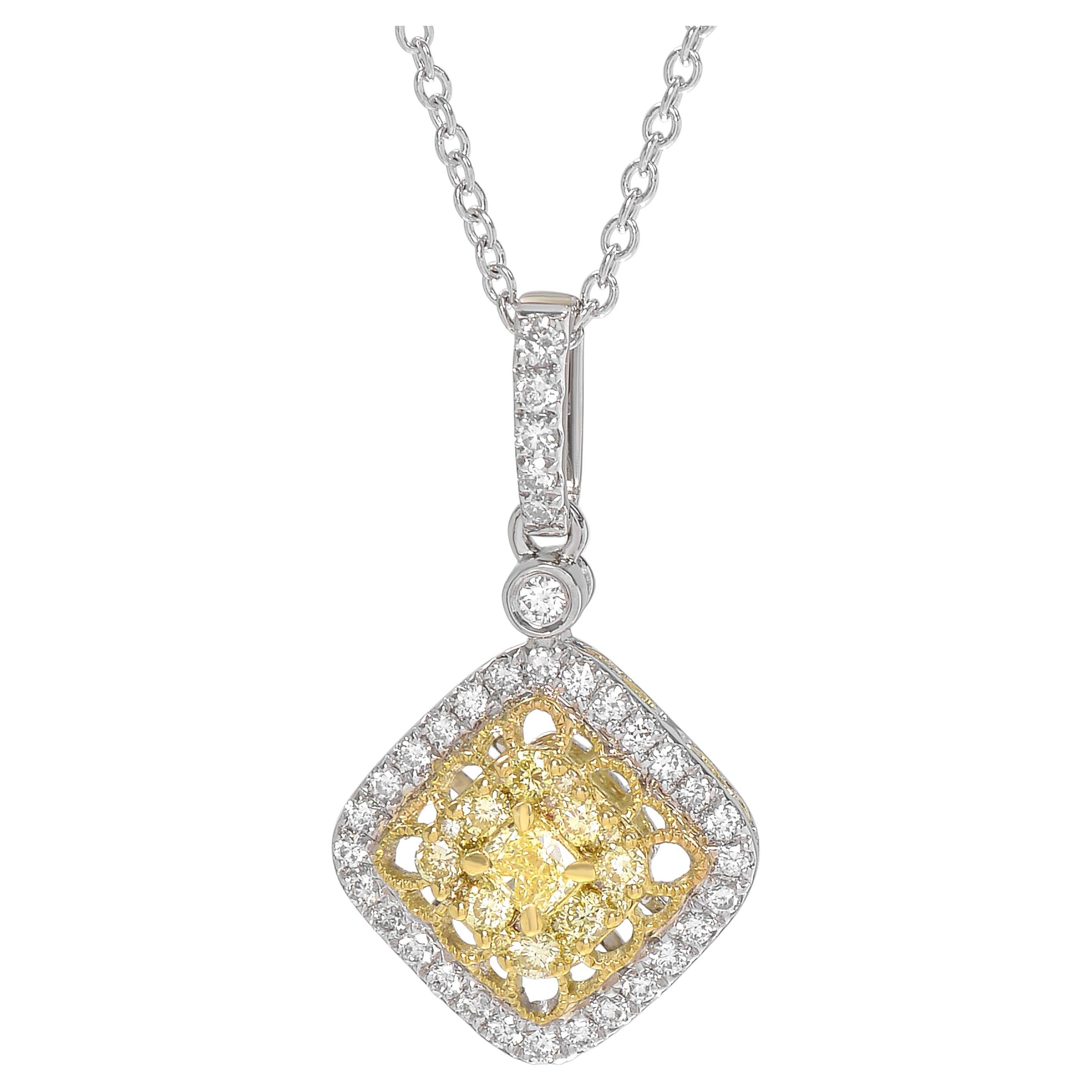 Gregg Ruth 18k Gold, White Diamond and Pink Diamond Pendant Necklace ...