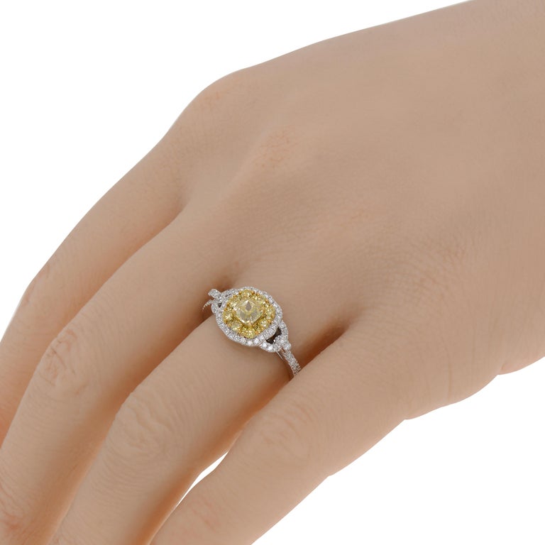 Gregg Ruth 18k Gold, Fancy Yellow Diamond and White Diamond Ring For ...