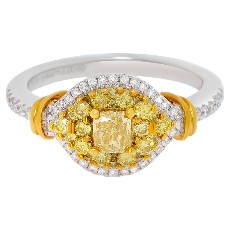 Gregg Ruth 18k Gold, Fancy Yellow Diamond and White Diamond Ring For ...