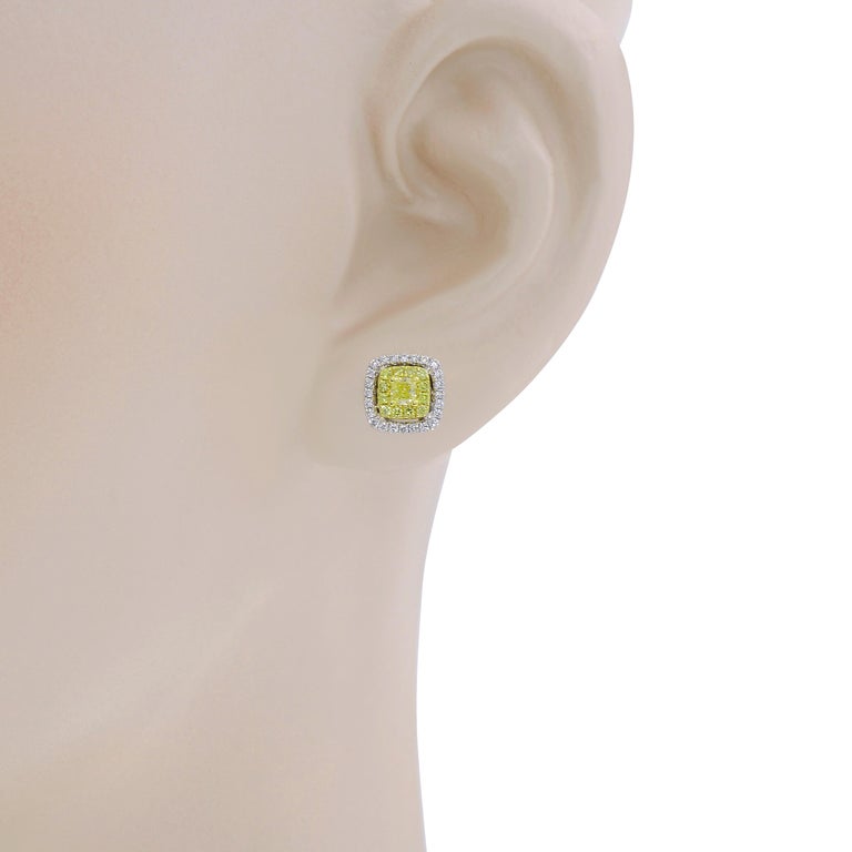 Gregg Ruth 18k Gold, Fancy Yellow Diamond and White Diamond Stud ...