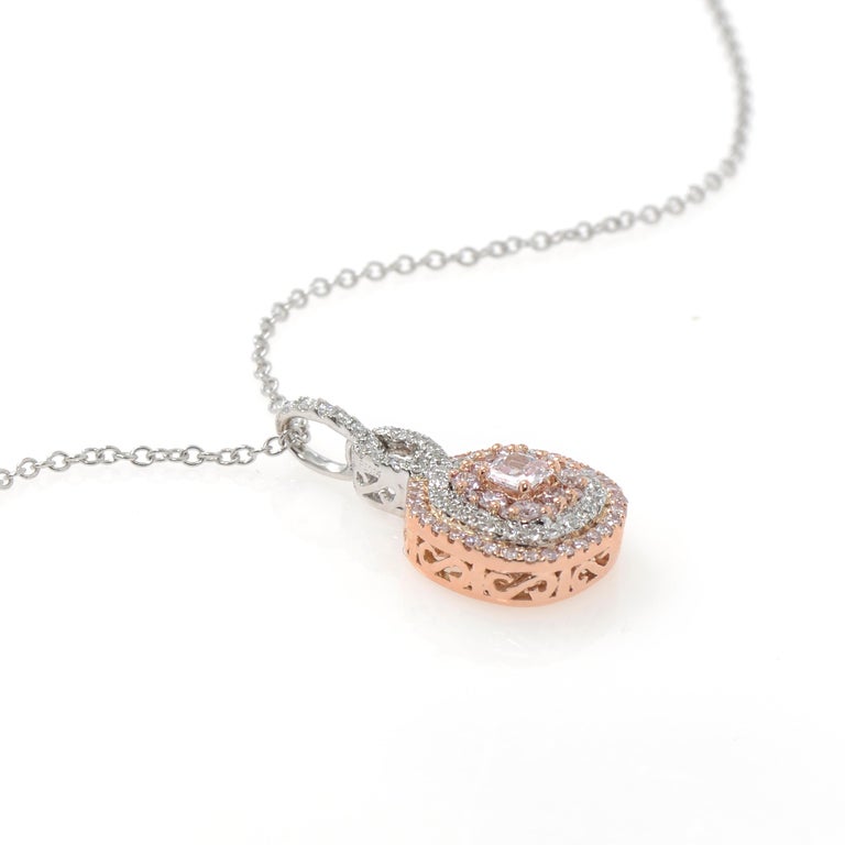 Gregg Ruth 18k Gold, Pink and White Diamond Pendant Necklace For Sale ...
