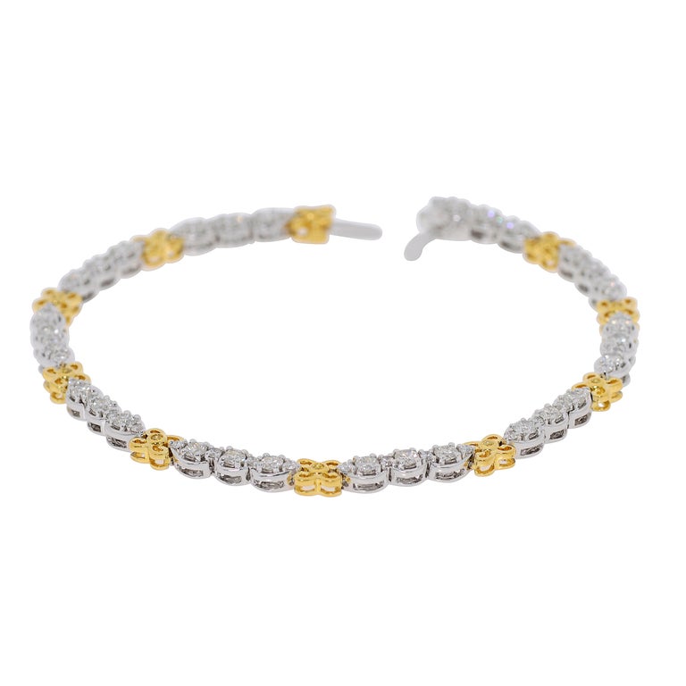 Gregg Ruth 18k Gold, White Diamond and Fancy Yellow Diamond Tennis ...