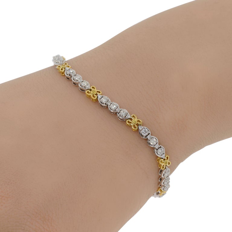 Gregg Ruth 18k Gold, White Diamond and Fancy Yellow Diamond Tennis ...