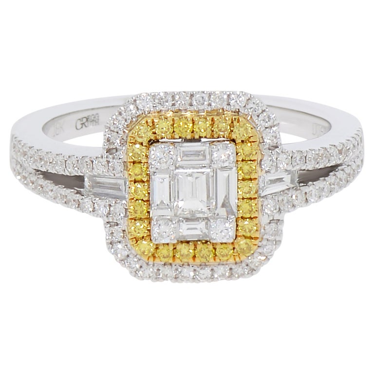 Gregg Ruth 18k Gold, White Diamond and Fancy Yellow Diamond Engagement ...