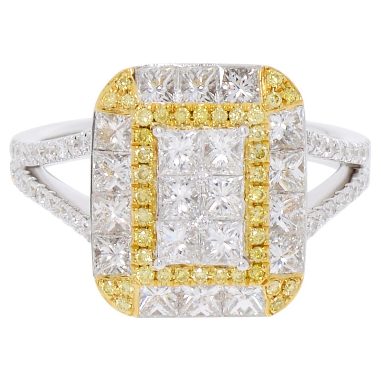 Gregg Ruth 18k Gold White Diamond and Fancy Yellow Diamond Engagement ...