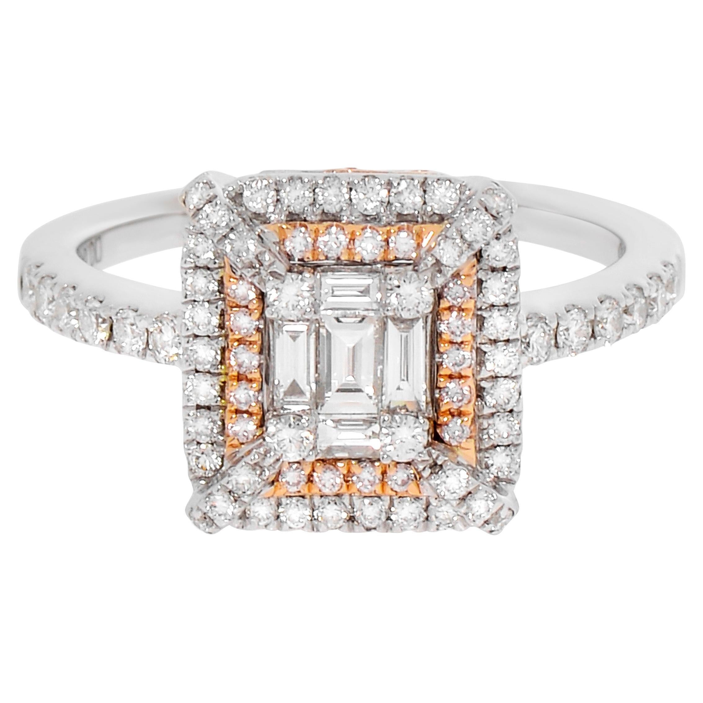 Gregg Ruth 14k Gold, White and Pink Diamond Engagement Ring For Sale at ...