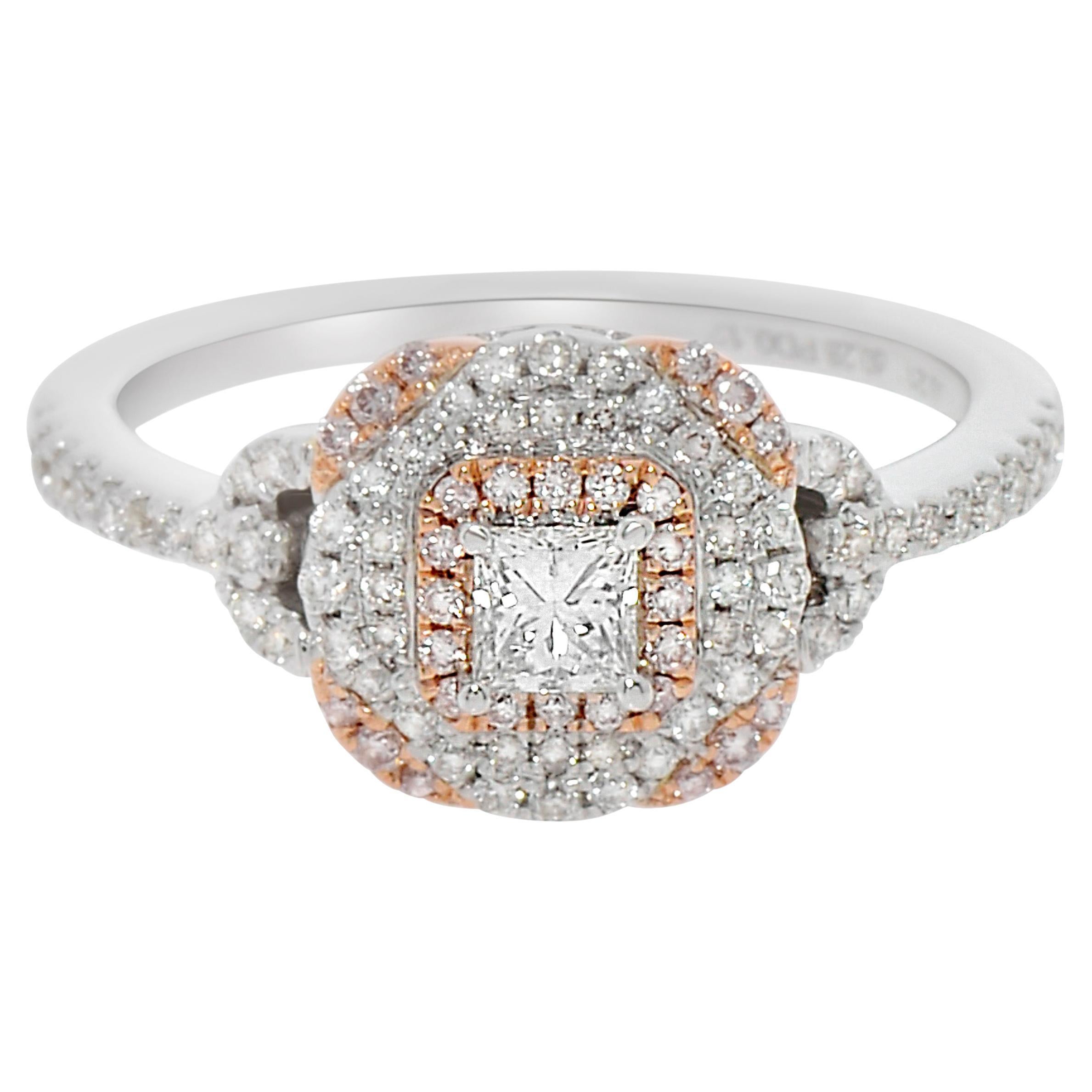 Gregg Ruth 18k Gold, White Diamond and Pink Diamond Engagement Ring For ...