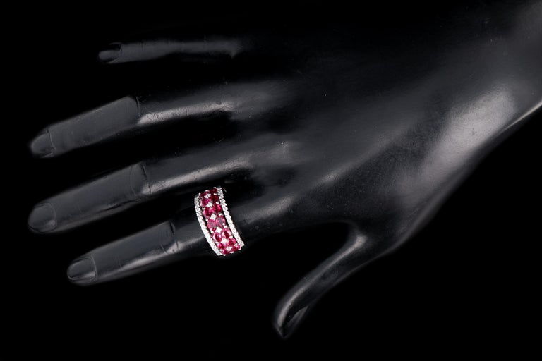 Gregg Ruth 18 Karat White Gold 2.99 Carat Ruby and Diamond Ring at 1stDibs