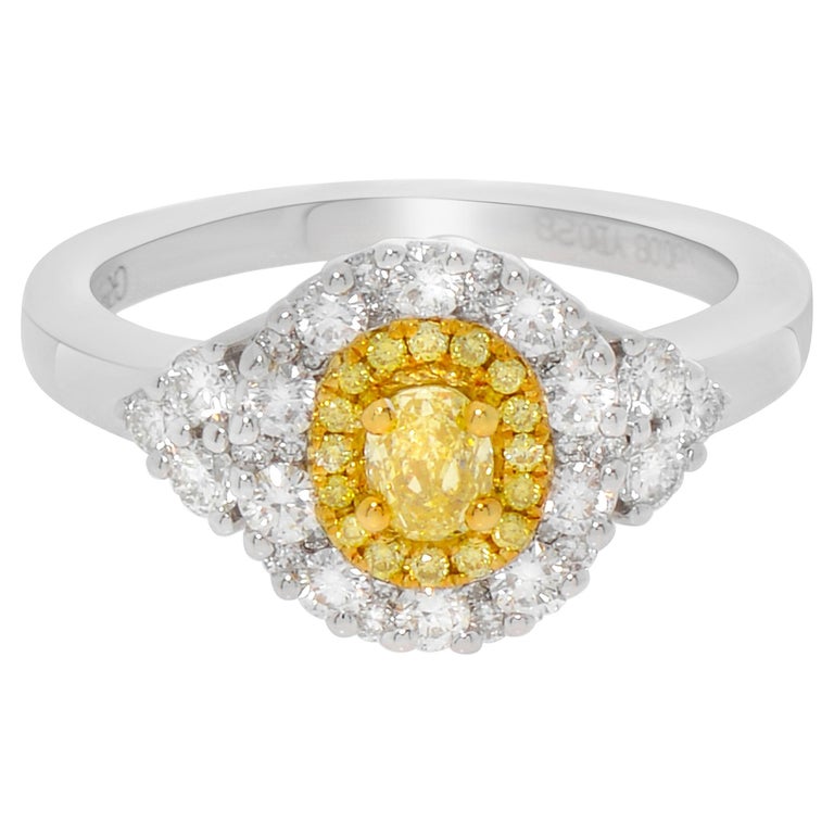 Gregg Ruth 18k White Gold, Fancy Yellow Diamond Engagement Ring For ...