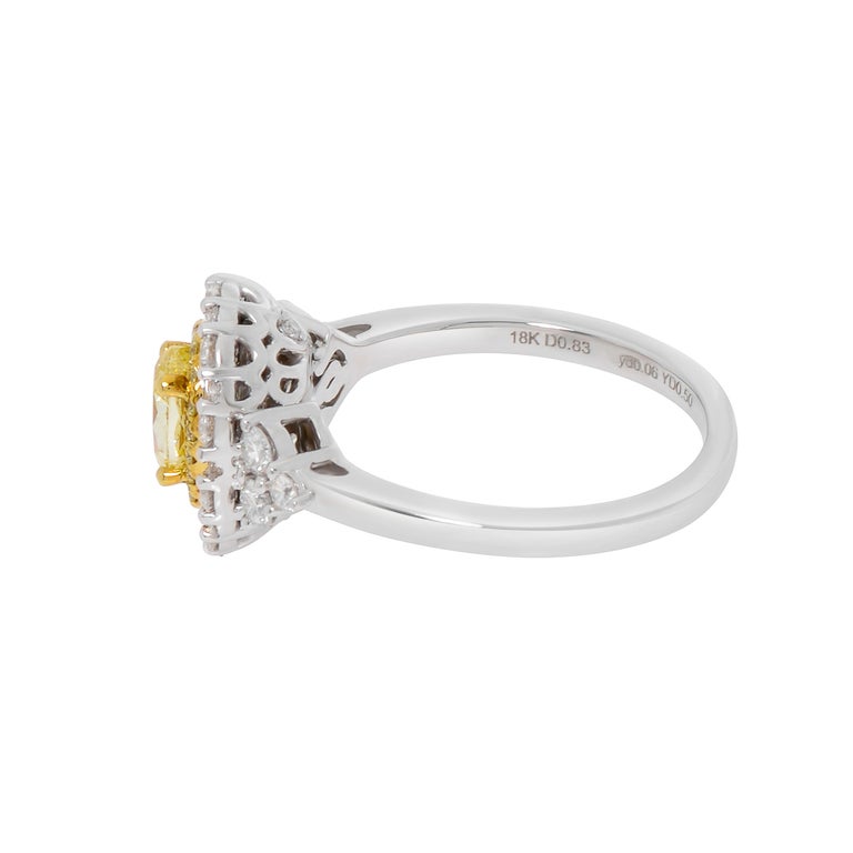 Gregg Ruth 18k White Gold, Fancy Yellow Diamond and White Diamond Ring ...