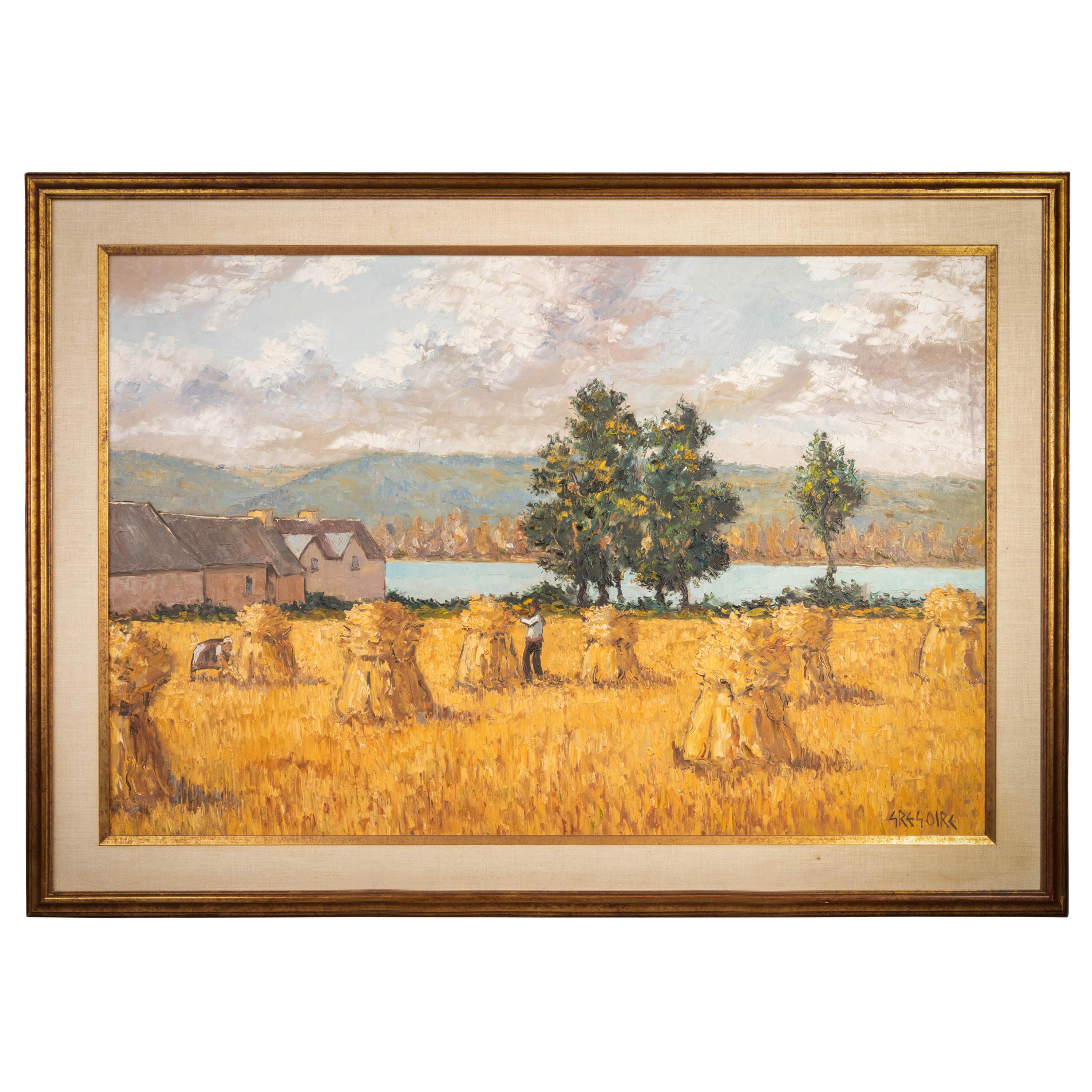 Gregoire Boonzaier Oil on Canvas Harvest Landscape Painting, Mid-20th ...