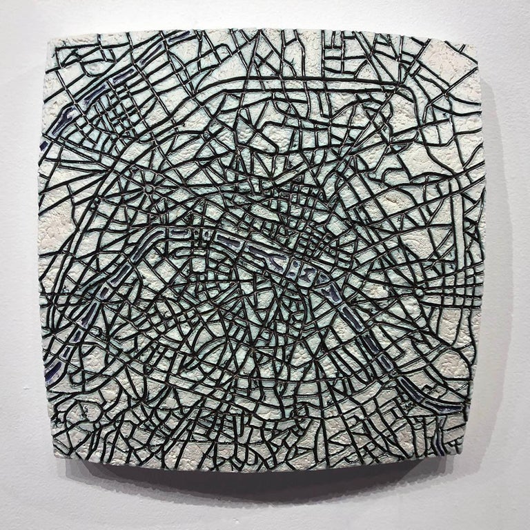 Gregor Turk - "Paris #1" - ceramic tablet - wall sculpture - map of ...