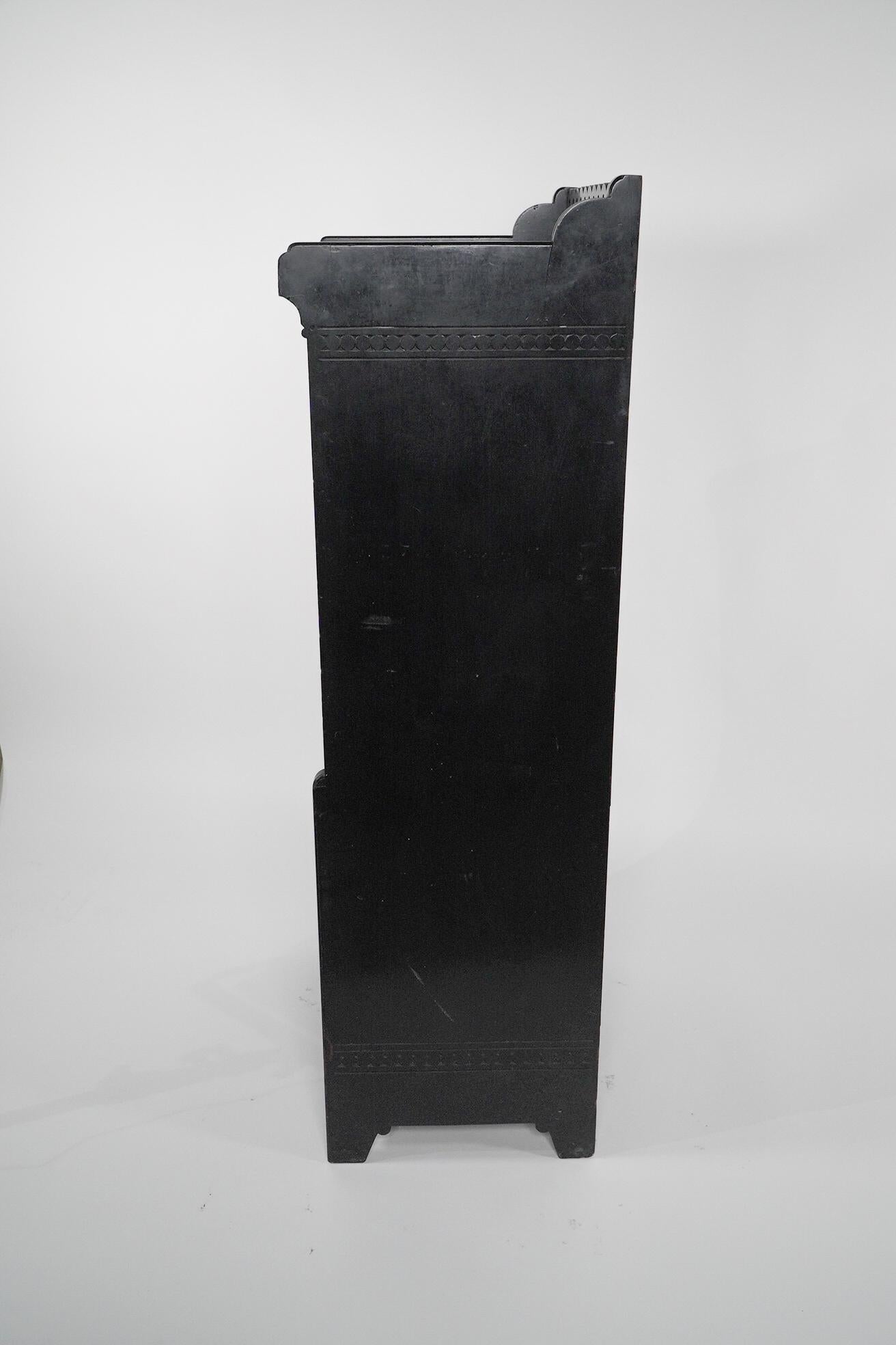Collinson and Walton. An Aesthetic Movement burr walnut and ebonized ...