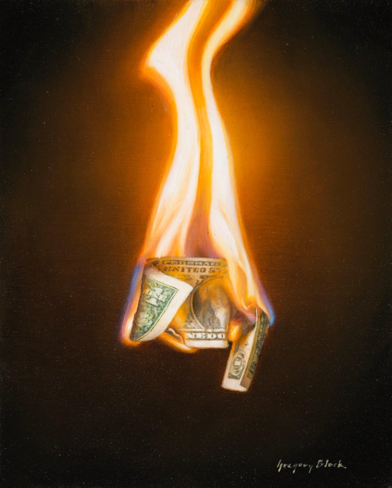 Gregory Block - "Burning II" Oil Painting For Sale at 1stDibs