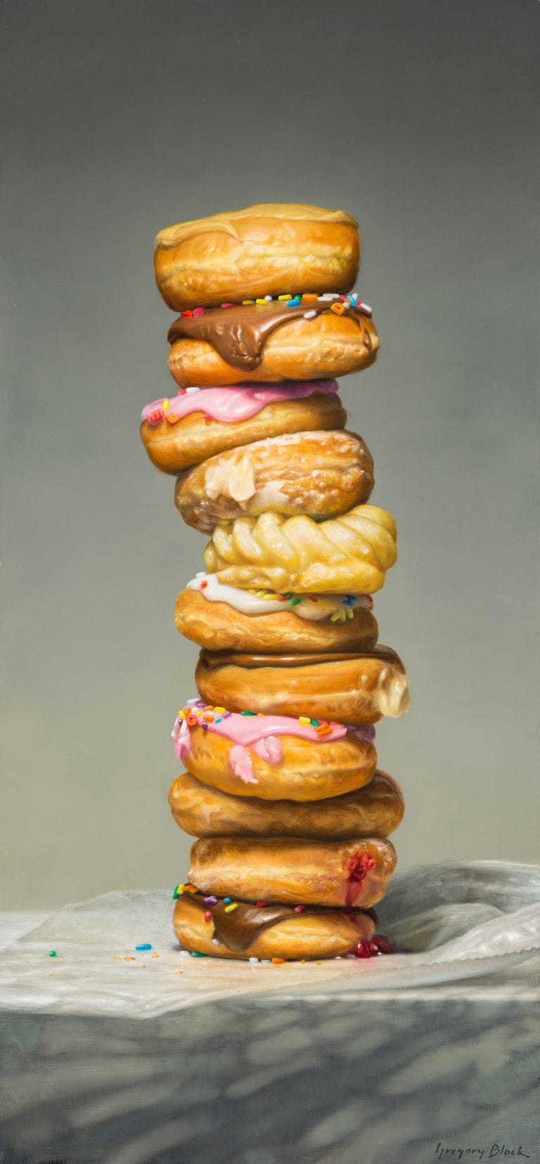 Gregory Block - "Cipher Stack" Oil Painting For Sale at 1stDibs