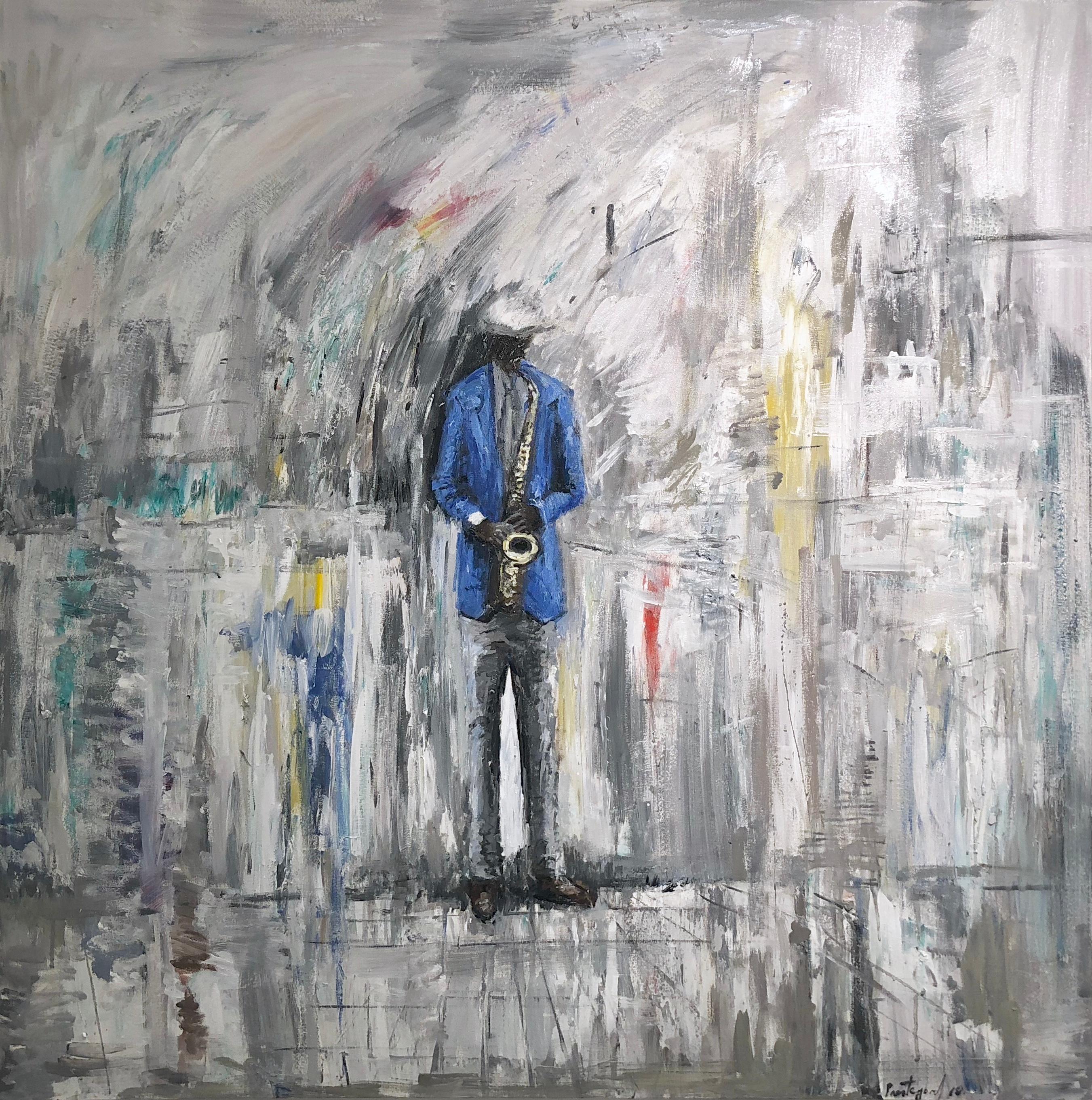 Patrick Bermingham - "Powerline Looking North" Pea green landscape ...