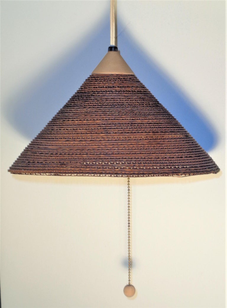 Gregory Van Pelt Corrugated Cardboard Pendant Light, Circa 1970 For ...