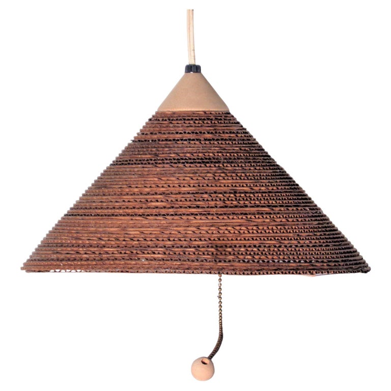 Gregory Van Pelt Corrugated Cardboard Pendant Light, Circa 1970 For ...