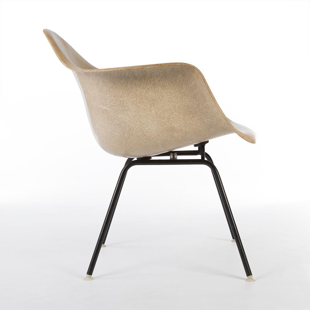 Greige Herman Miller Eames LAX Lounge Arm Shell Chair For Sale at 1stDibs