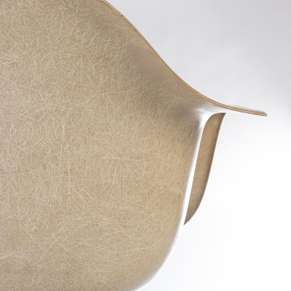 Greige Herman Miller Eames LAX Lounge Arm Shell Chair For Sale at 1stDibs