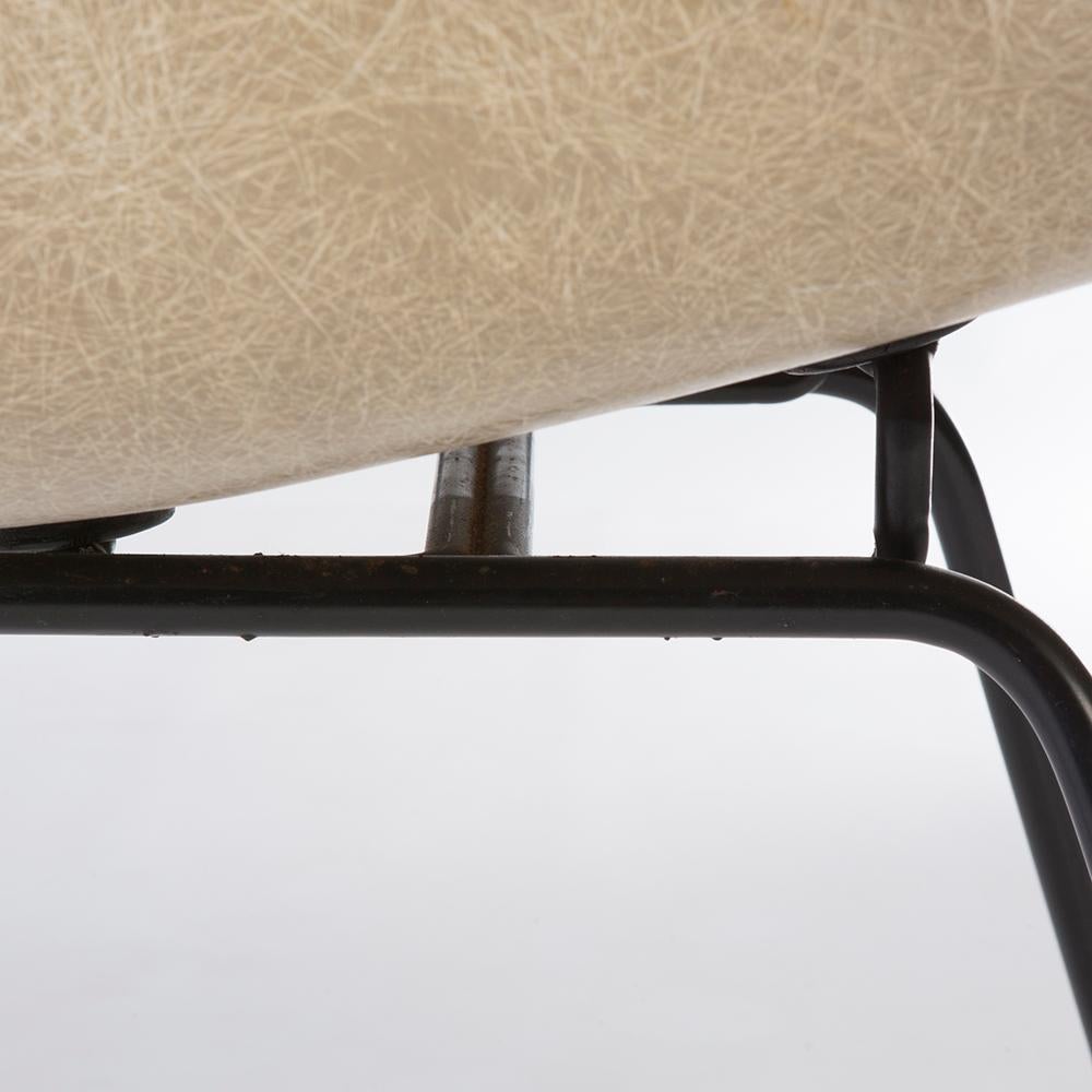 Greige Herman Miller Eames LAX Lounge Arm Shell Chair For Sale at 1stDibs