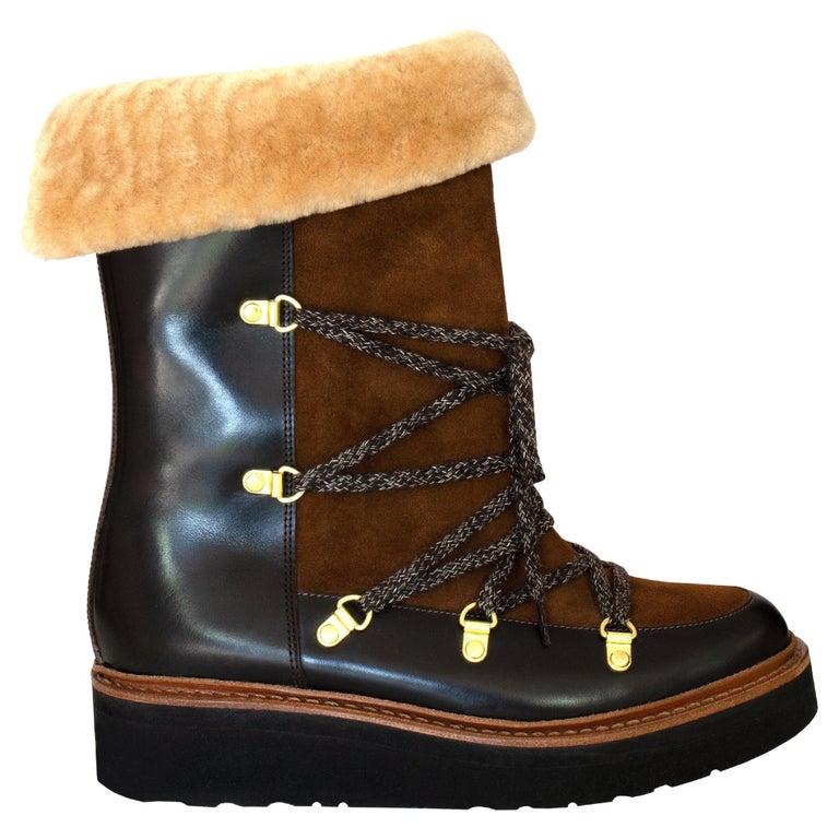 Grenson - Camille Leather Snow Boot Leather, Suede Main Boot ...