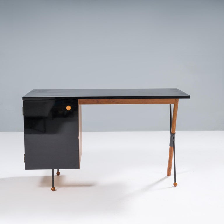 Greta M. Grossman by Gubi Walnut and Black 62 Desk For Sale at 1stDibs