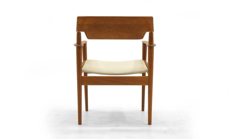 Grete Jalk Chair with Arms, Teak with New Leather Upholstery, Beautiful ...
