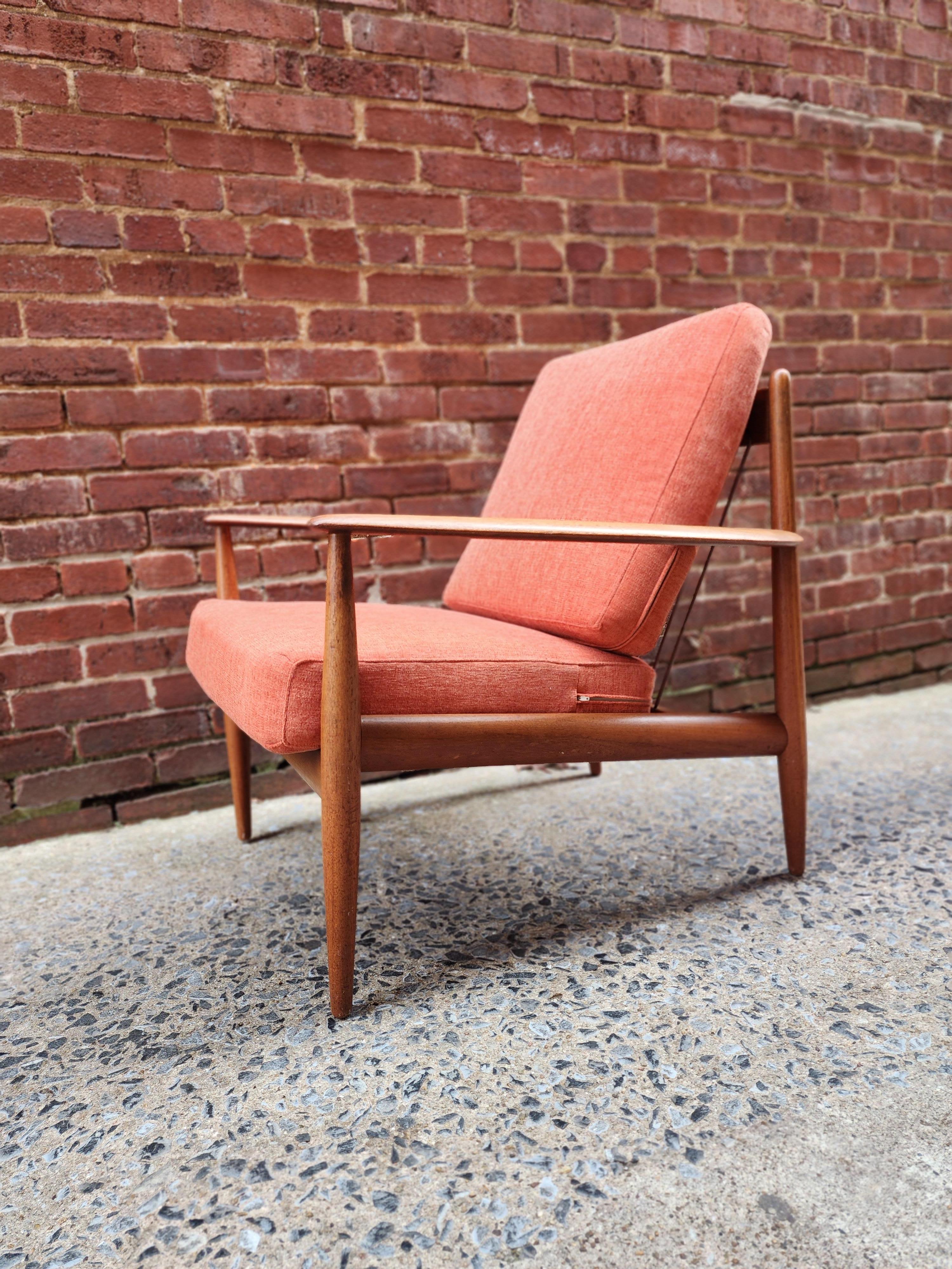 Grete Jalk Danish Teak Lounge Chair For Sale at 1stDibs