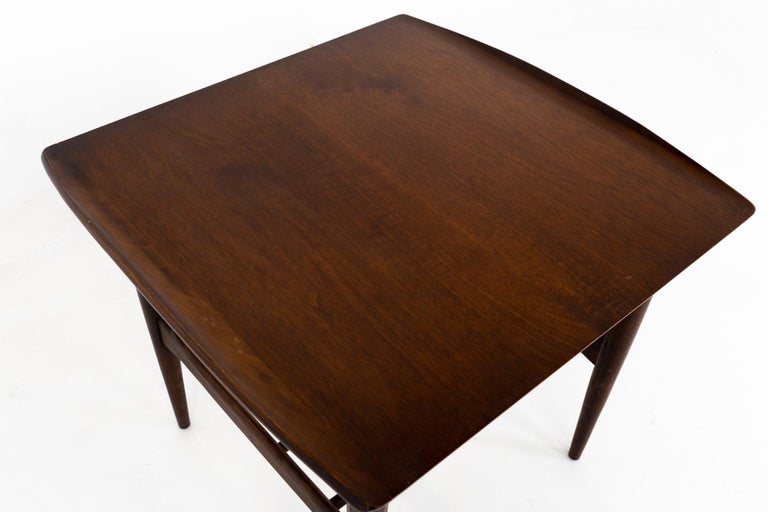 Grete Jalk Style Bassett Midcentury Danish Curved Edge Walnut Side End ...