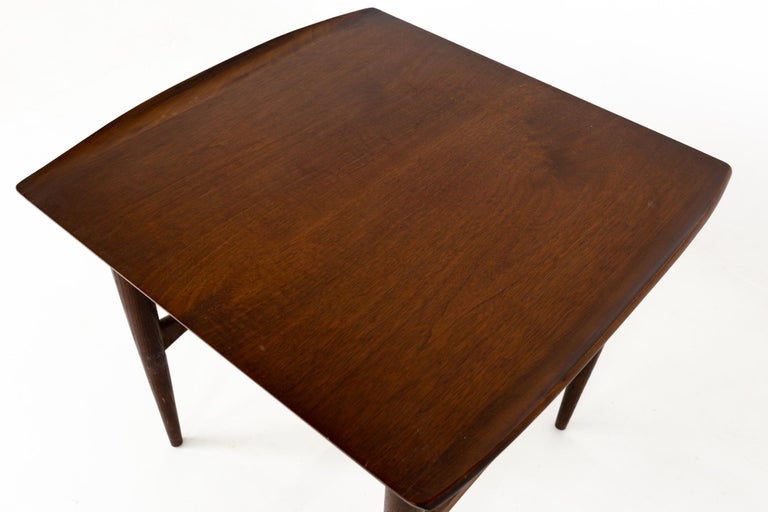 Grete Jalk Style Bassett Midcentury Danish Curved Edge Walnut Side End ...