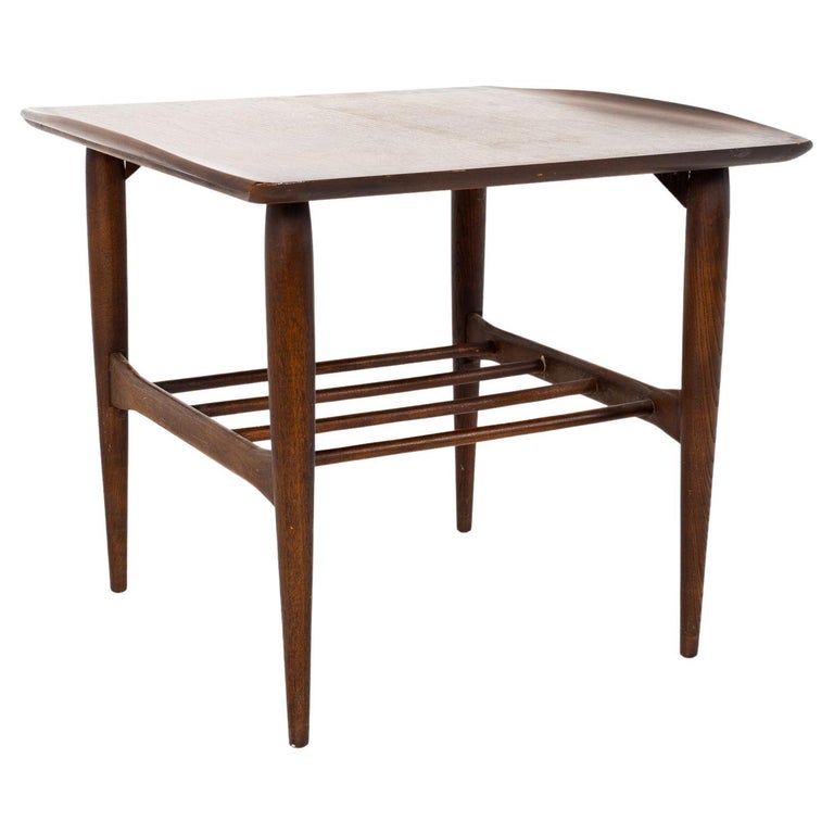 Grete Jalk Style Bassett Midcentury Danish Curved Edge Walnut Side End ...