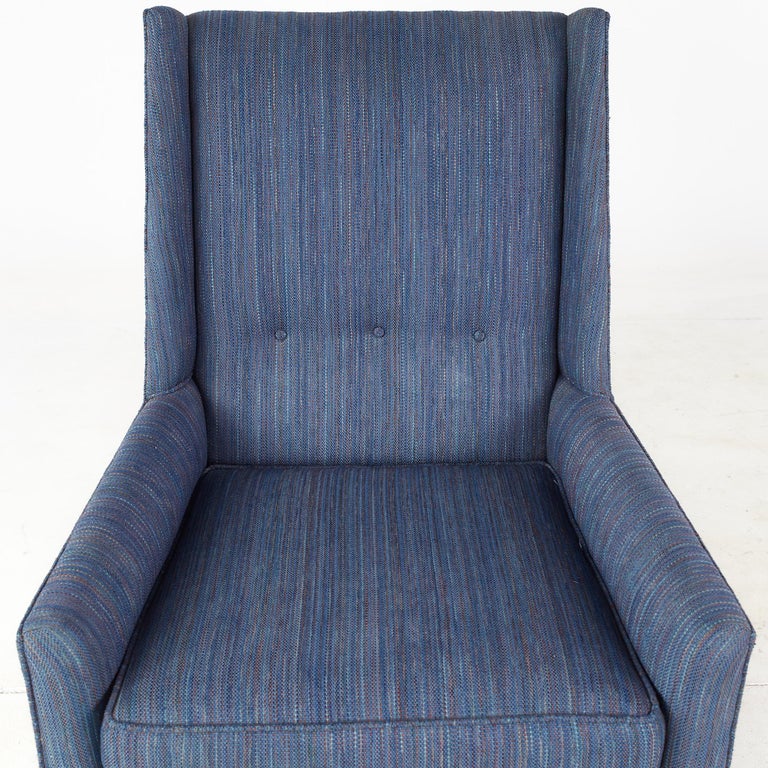 Grete Jalk Style Mid-Century Sleigh Leg High Back Lounge Chairs, Pair ...