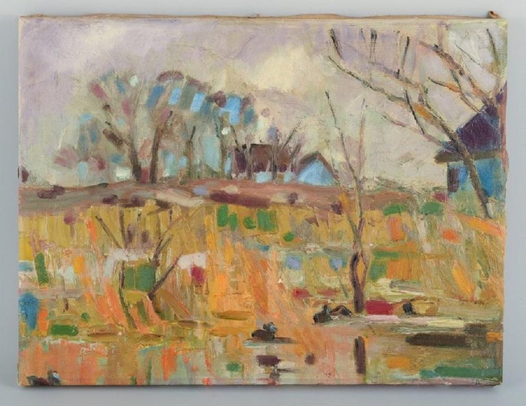 Grete Krøger Petersen, Danish Artist, "Spring in Bagsværd Mose", Oil on ...