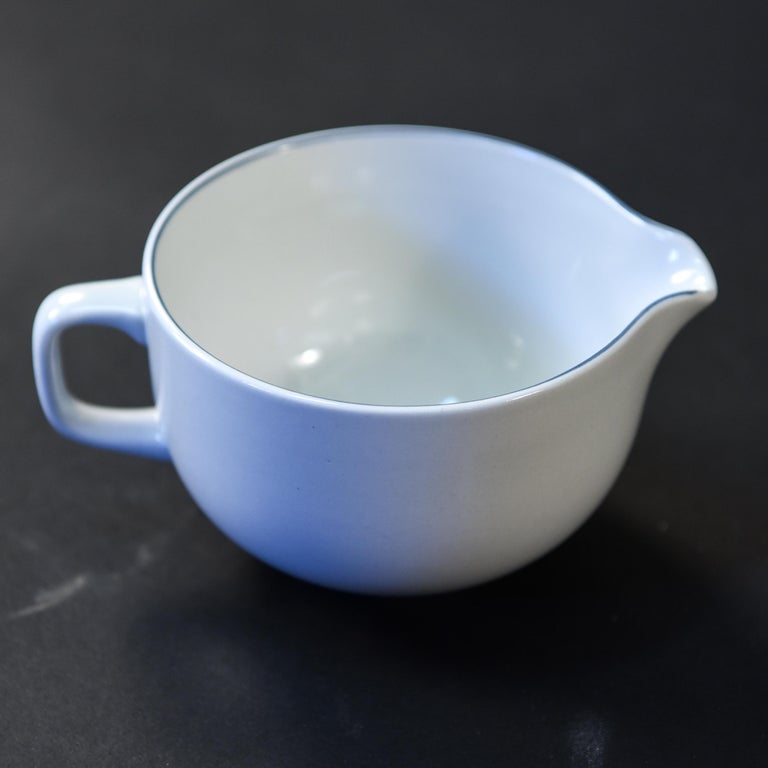 Grethe Meyer Blue Line Faiance Aluminia Service for Eight at 1stDibs