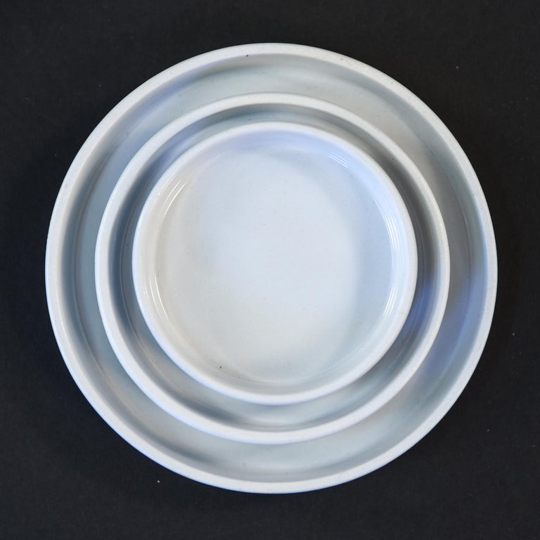 Grethe Meyer Blue Line Faiance Aluminia Service for Eight at 1stDibs