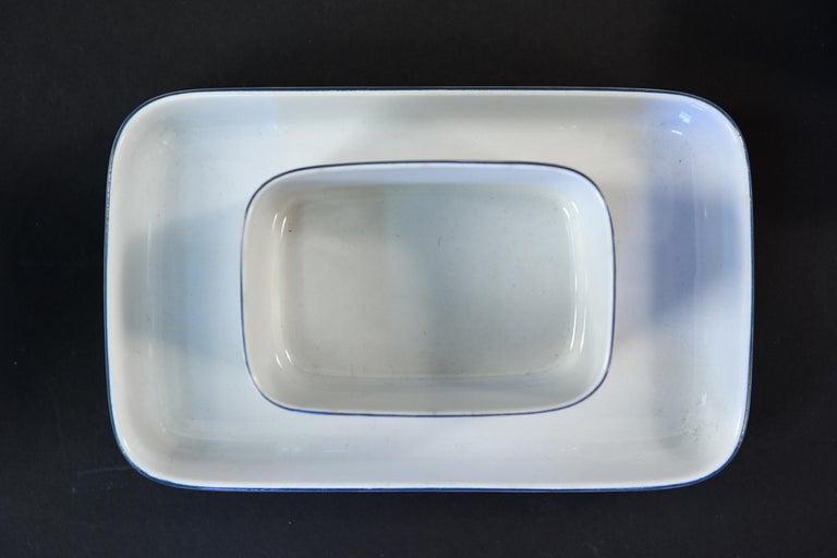 Grethe Meyer Blue Line Faiance Aluminia Service for Eight at 1stDibs