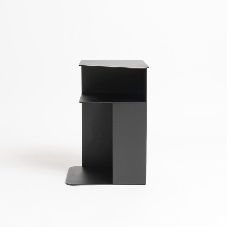 Grey aluminium Side Table, minimalist modern design - om26 by mjiila - in stock For Sale at 1stDibs