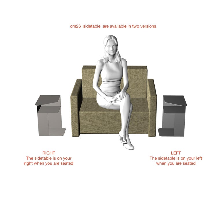 Grey aluminium Side Table, minimalist modern design - om26 by mjiila - in stock For Sale at 1stDibs