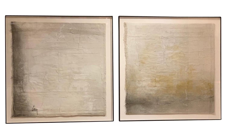 Grey and White Painting by Belgian Artist Diane Petry, Contemporary For ...