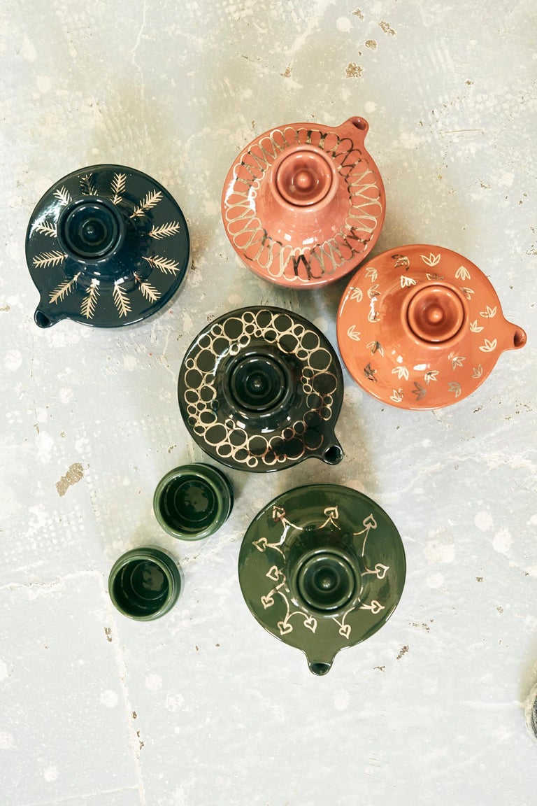 Grey Porcelain Middle Eastern Coffee / Tea jug and cups model "Doobide ...